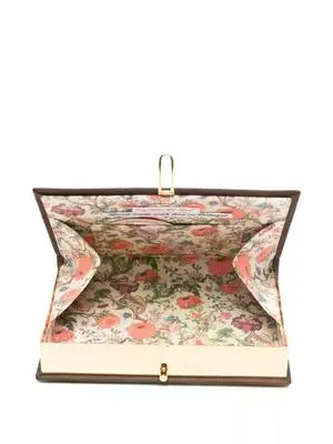 OLYMPIA LE-TAN Embroidered Book Clutch - Brown