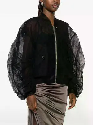 Rick Owens Sheer Zip-up Jacket - Black