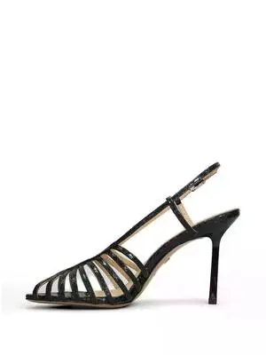 Buckled Leather Heeled Sandals