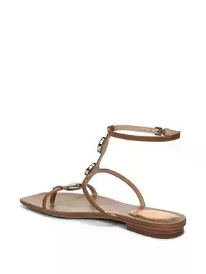 Veronica Beard Alba Pebble-embellished Sandals - Brown