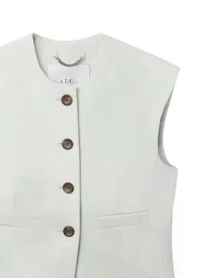 A.L.C. Georgie Button-up Vest - Green
