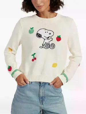 Chinti & Parker Embroidered Cotton Sweater - White