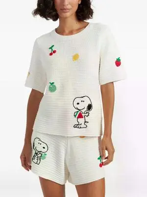 Chinti & Parker Crochet Snoopy T-shirt - White