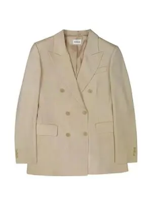 PARAH Double-breasted Slub-texture Jacket - Neutrals