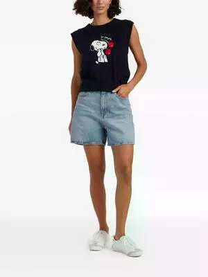 Chinti & Parker Snoopy Knitted Cotton Tank Top - Blue