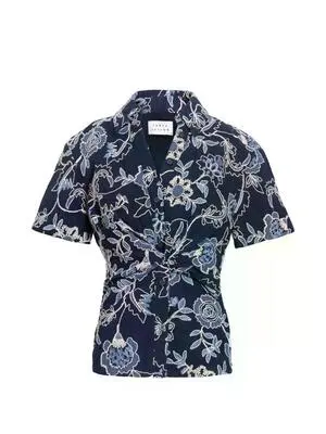 Tanya Taylor Embroidered Button-up Top - Blue