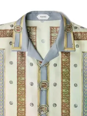 Versace Printed Silk Twill Shirt - Neutrals