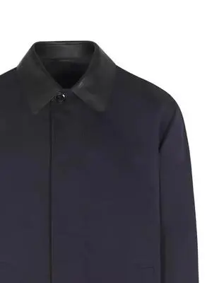 Brioni Coat With Leather Collar
