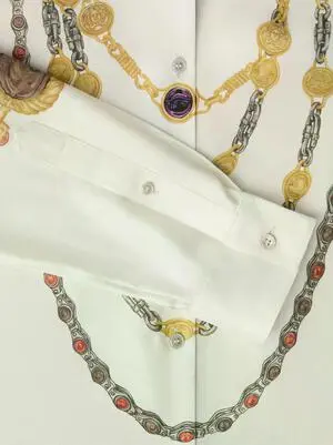 Versace Printed Silk Twill Shirt - Neutrals
