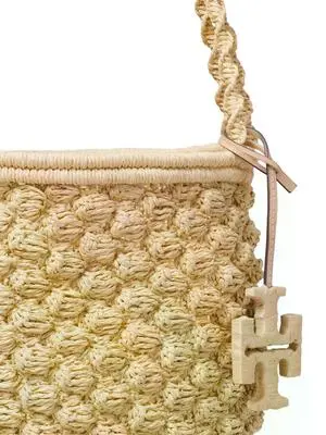 Tory Burch Ella Hand-crocheted Popcorn Bucket Bag - Neutrals