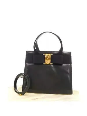 FERRAGAMO Leather Vara Bow Satchel - Blue