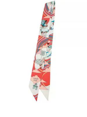 Hermès 2000-2026 Carres Volants Silk Twilly Scarf Scarves - Orange