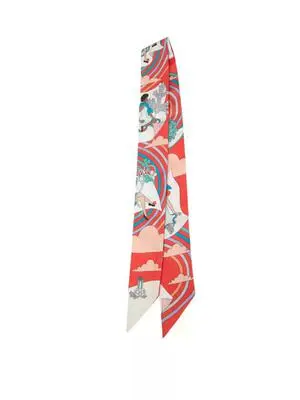 Hermès 2000-2026 Carres Volants Silk Twilly Scarf Scarves - Orange