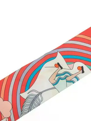 Hermès 2000-2026 Carres Volants Silk Twilly Scarf Scarves - Orange