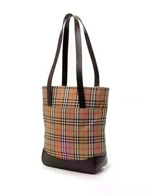 Burberry Haymarket Check Canvas Tote - Neutrals