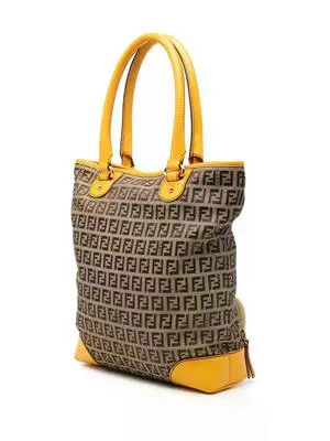 Fendi 2000-2010 Zucchino Canvas Chef Front Pocket Tote Bag