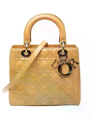 Dior 2011 Medium Patent Cannage Lady Satchel - Brown