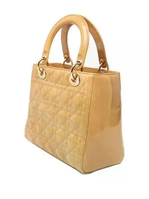 Dior 2011 Medium Patent Cannage Lady Satchel - Brown