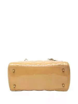Dior 2011 Medium Patent Cannage Lady Satchel - Brown