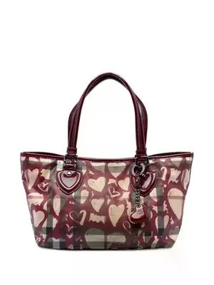 Burberry 2000-2017 House Check Hearts Gracie Tote Bag - Red