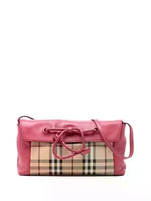 Burberry Haymarket Check Coated Canvas Leah Crossbody Bag - Pink