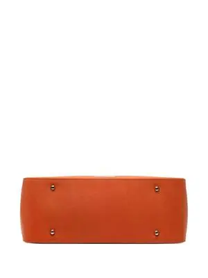 Burberry Leather Top Handle Tote Bag - Orange
