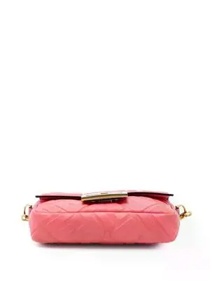Fendi Mini Zucca Embossed Leather Baguette Satchel