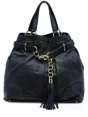 Gucci Large Leather Horsebit Tote Bag - Black