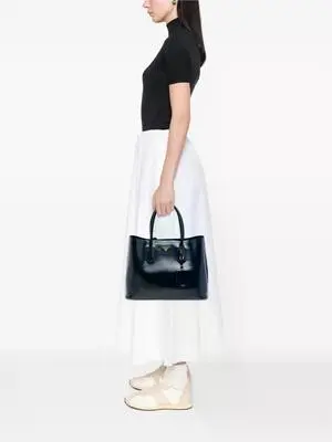 Prada Medium Saffiano Vernice Double Satchel
