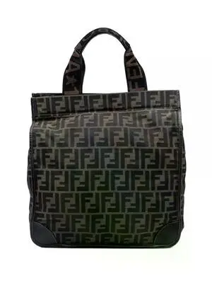 Fendi 2000-2025 Zucca Canvas Shopping Tote Bag - Brown