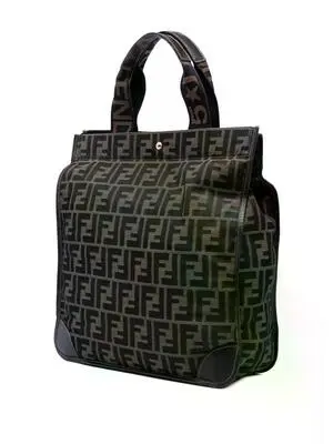Fendi 2000-2025 Zucca Canvas Shopping Tote Bag - Brown