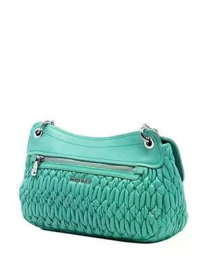 Miu Miu 2010-2025 Matelassé Nappa Crystal Chain Crossbody Bag
