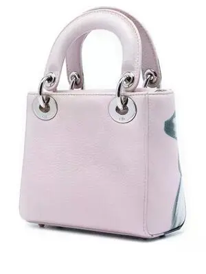 Dior Mini Floral Printed Lady Satchel - Pink