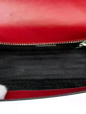 Prada Saffiano Double Turn Lock Top Handle Satchel