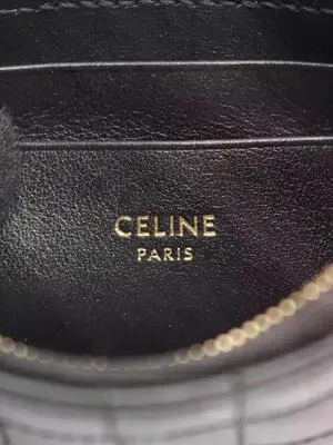 Celine 2010-2026 C Chain Quilted Coin Pouch - Black