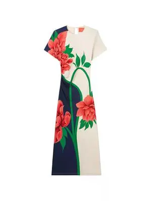 La DoubleJ Lela Printed Stretch Jersey Dress - Neutrals