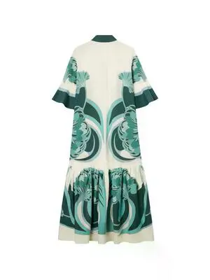 La DoubleJ Artemis Ruffled Floral Print Dress - Neutrals