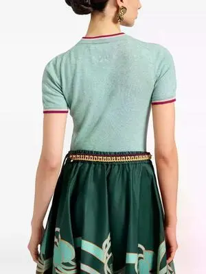La DoubleJ Ribbed Trim T-shirt - Green
