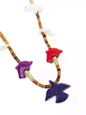 BLAKLACE Beaded Charm Necklace - Neutrals