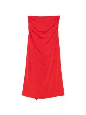 Vivetta Ruched Midi Skirt - Red