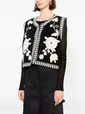 BLAKLACE Floral Embroidered Blouse - Black