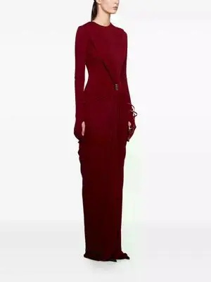CHATS BY C.DAM Zayra Long-sleeve Draped Dress - Red