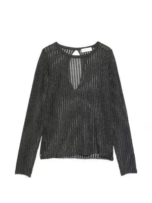 ROBERTO COLLINA Ribbed-knit Cut-out Sweater