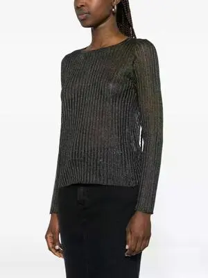 ROBERTO COLLINA Ribbed-knit Cut-out Sweater