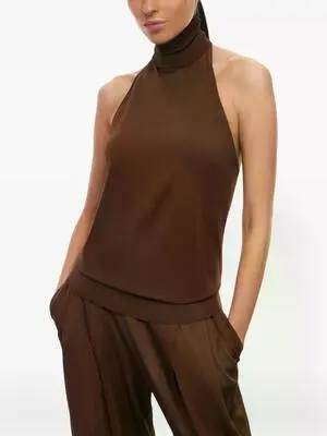 12 STOREEZ Saori Silk Top - Brown