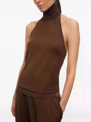 12 STOREEZ Saori Silk Top - Brown