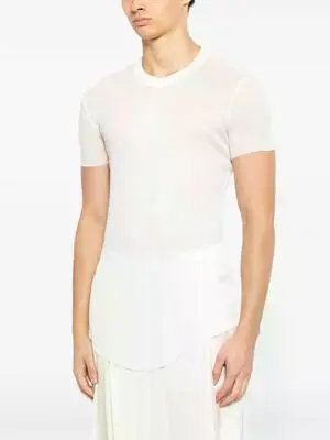 JULIUS Ribbed T-shirt - Neutrals