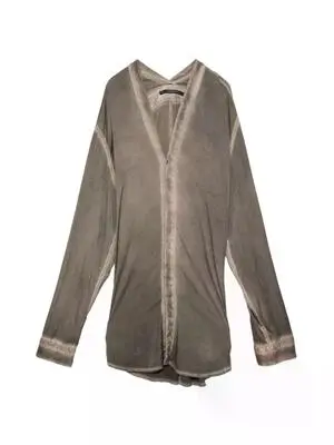 JULIUS Slit Neck Shirt - Brown