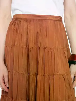 FORTE_FORTE Silk Tiered Maxi Skirt - Brown