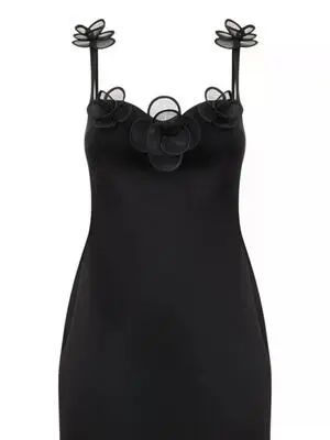 David Koma Flower-embellishment Midi Dress - Black